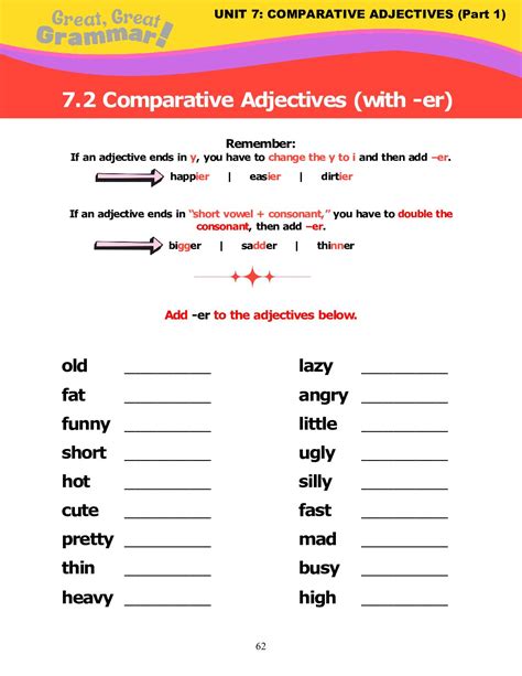 Comparative Adjective Online Worksheet Adjectives Comparative