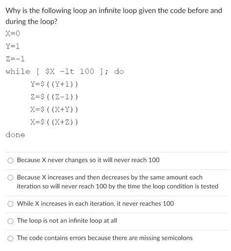 Solved Linux Help Why Is The Following Loop An Infinite
