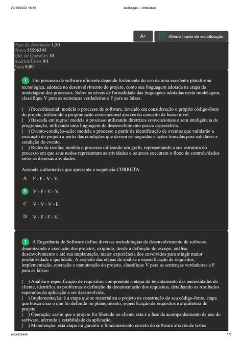 Avaliação I Individual Processo De Software Ads28 Processos De Software