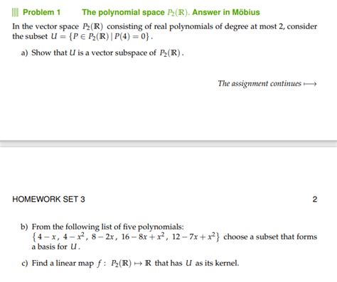 Solved ∣ Problem 1 The Polynomial Space P2r Answer