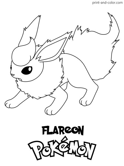 Pokemon Flareon Coloring Pages Sketch Coloring Page