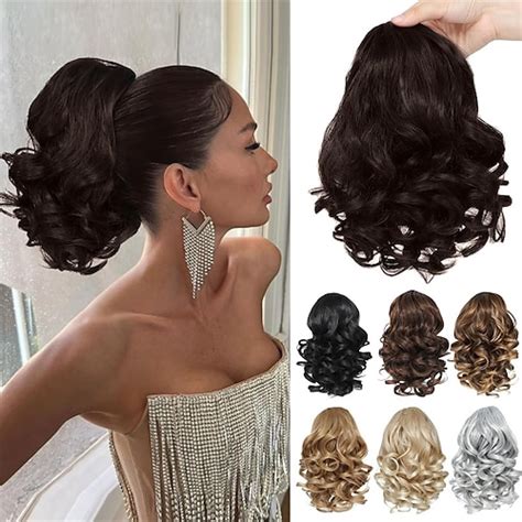 Messy Hair Bun Hairpiece For Women Clip In Claw Hair Pieces Synthetic