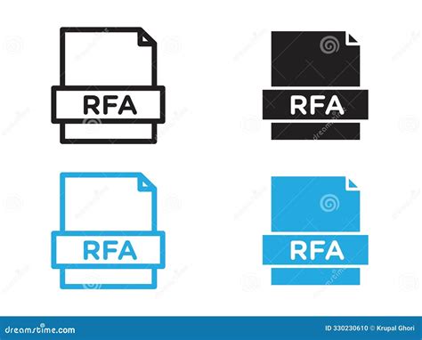Rfa File Icon Black And White Vector Outline Sign Stock Illustration