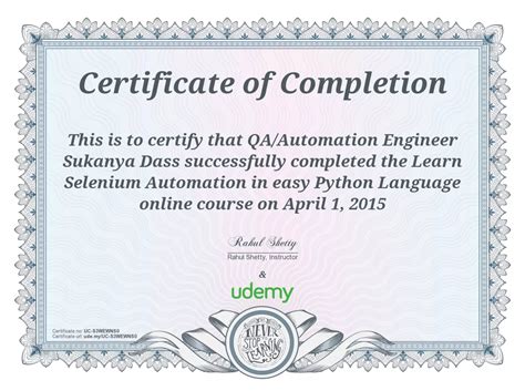 Certificate Of Python With Selenium Pdf