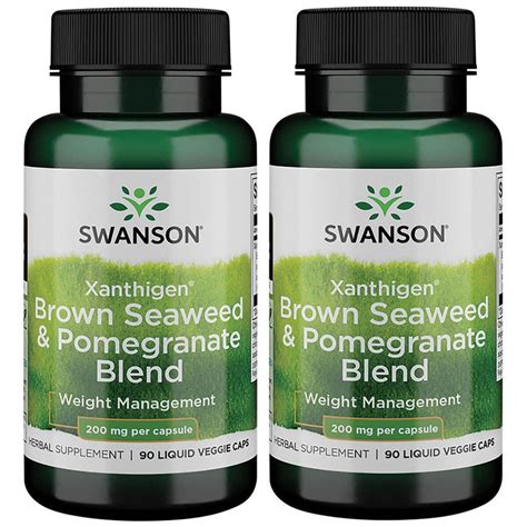 Swanson Xanthigen Brown Seaweed And Pomegranate Blend 200 Mg 90 Liq Vegc