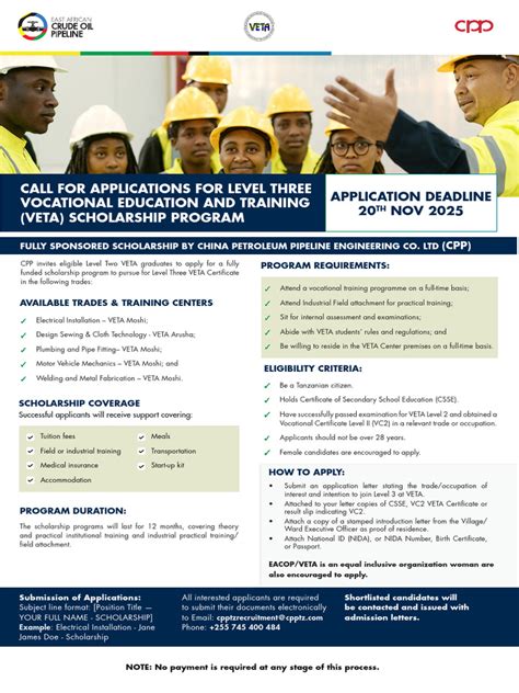 Eacop Scholarship Advertisement Pdf