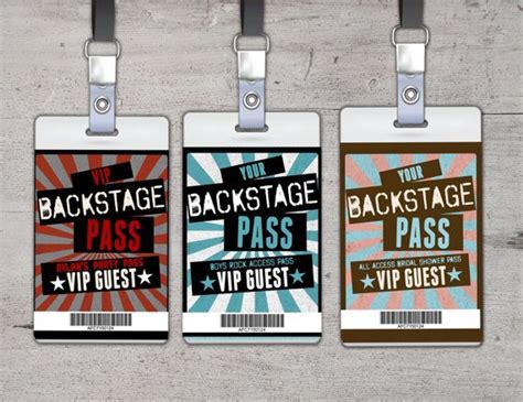 Vip Pass Backstage Pass Concert Ticket Birthday Invitation Wedding