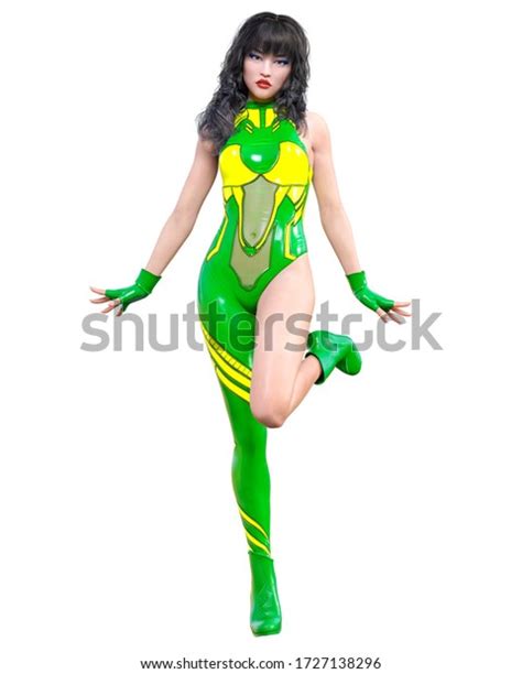 3d Render Sexy Anime Japanese Girlfuturistic Stock Illustration