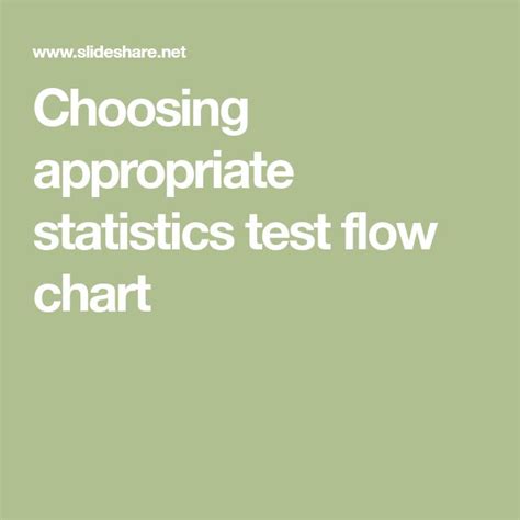 Choosing Appropriate Statistics Test Flow Chart Flow Chart Flow