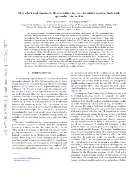 Pdf Skin Effect And Dynamical Delocalization In Non Hermitian