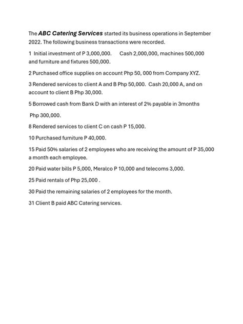 Sample Journalizing Problem Pdf