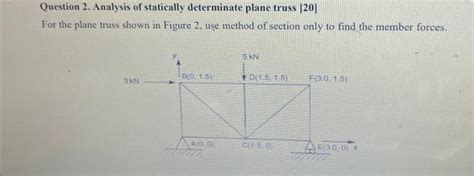 Question 2 Analysis Of Statically Determinate Plane