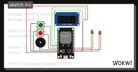 Latihan 5 Counter Up And Down Wokwi ESP32 STM32 Arduino Simulator