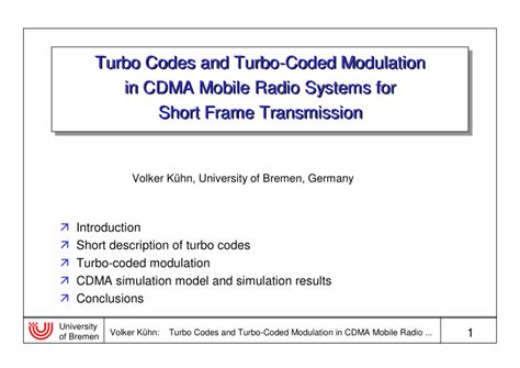 Ppt Turbo Codes And Turbo Coded Modulation Turbo Codes And Turbo