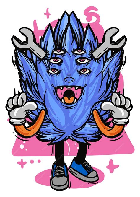 Premium Vector Colorful Funny And Scary Monster Illustration