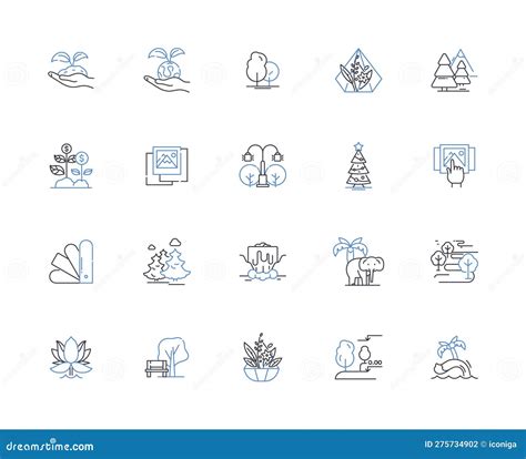 Clump Line Icons Collection Dense Conglomerate Cluster Lumpy Chunky Mass Bunch Vector And