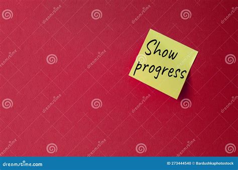 Progress Symbol Orange Steaky Note With Words Show Progress Beautiful