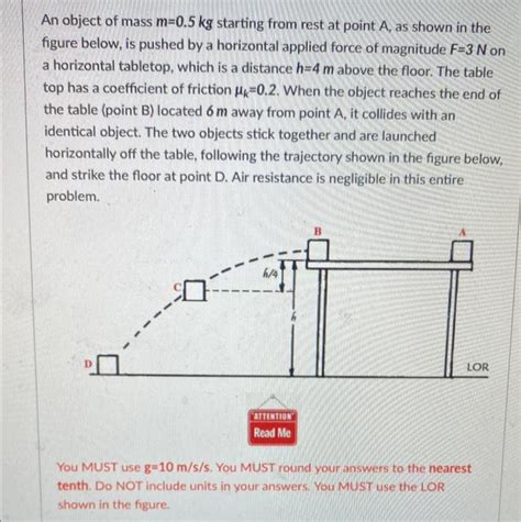 Solved An Object Of Mass M 0 5 Kg Starting From Rest At