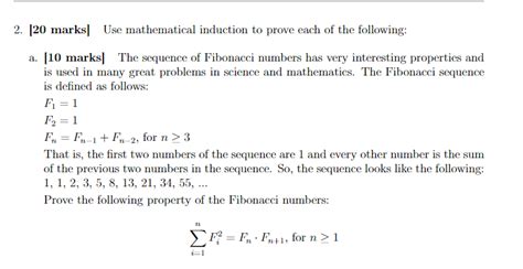 solved [20 marks] use mathematical induction to prove each