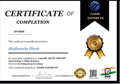 Datascience Internship Certificate Letterofappreciation