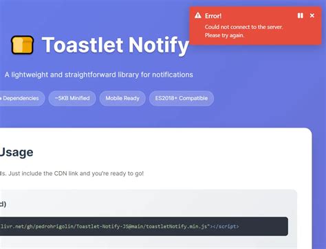 Mobile Friendly Toast Messages For Web Apps Toastlet Notify Css Script