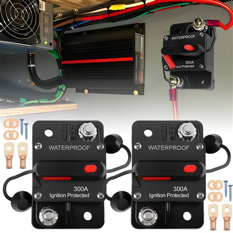 Aevxkhi 2pcs 300amp 12v 48v Inline Fuse Inverter Ip67 Waterproof Marine Circuit Breaker Car