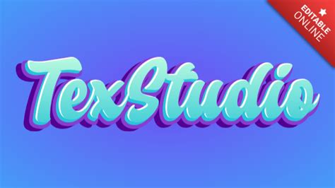 TexStudio | Turquoise Blue 3D | Text Effect Generator