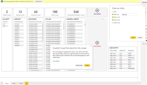 solved row level security and bidirectional cross filteri