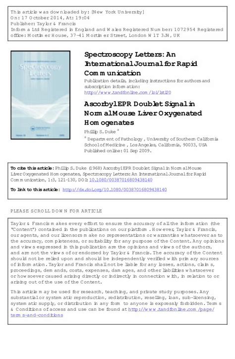 Pdf Ascorbyl Epr Doublet Signal In Normal Mouse Liver Oxygenated