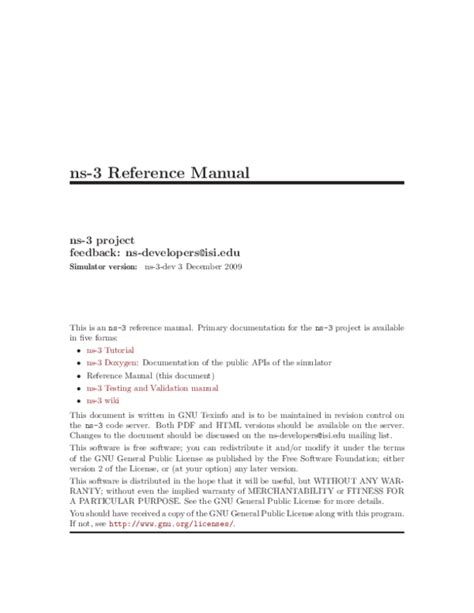 Pdf Ns 3 Reference Manual