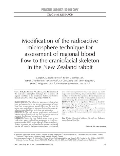 Pdf Modification Of The Radioactive Microsphere Technique For