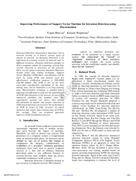 pdf ijert improving performance of support vector machine for