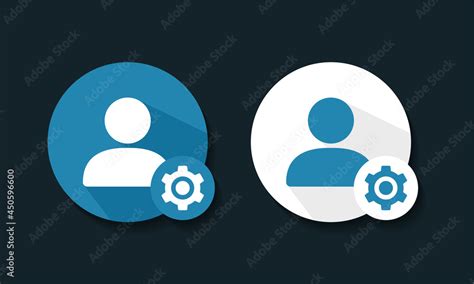 Account Setting Icon User Profile With Gear Cogwheel Symbol Illustration Vector Stock Vector