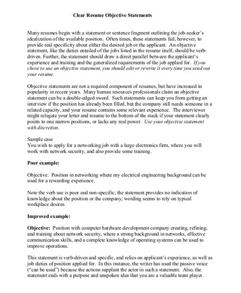 FREE Sample Resume Objective Statement Templates In PDF