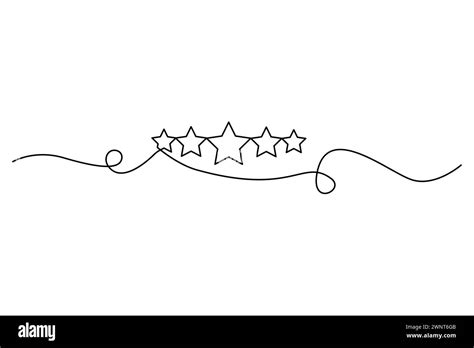Five Stars Customer Product Rating One Line Drawing Vector Illustration Eps 10 Stock Image
