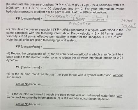 b calculate the pressure gradient