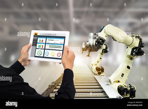 Iot Industry 40 Conceptindustrial Engineer Using Software Augmented Virtual Reality In