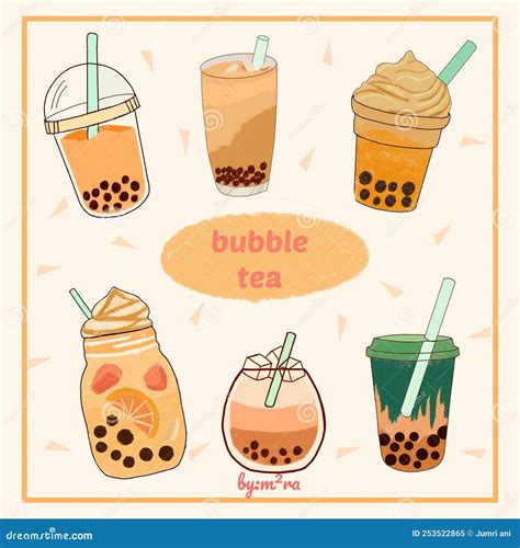 Ilustrasi Minuman Bubble Tea Yang Menyegarkan Stock Illustration Illustration Of Bubble
