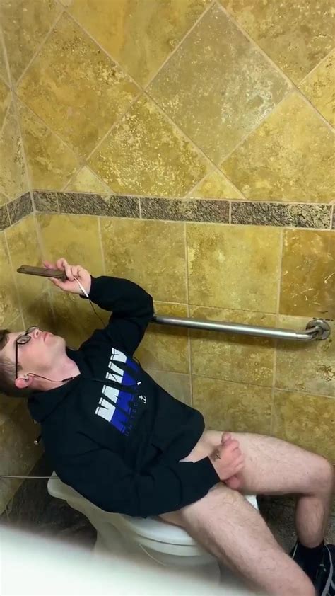 Caught Stroking On Toilet Video Thisvid Com