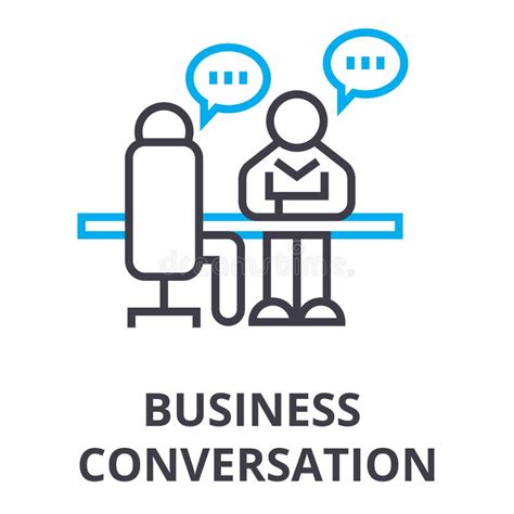 Business Conversation Thin Line Icon Sign Symbol Illustation Linear