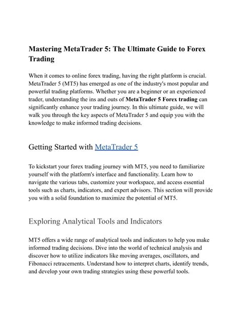 Ppt Mastering Metatrader 5 The Ultimate Guide To Forex Trading