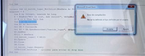 Error De Compilación No Se Ha Definido El Tipo Definido Por El Usuario