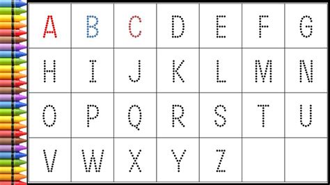 알파벳 노래 어린이와 유아를 위한 알파벳 문자 A부터 Z 점선 알파벳 추적 abcd 알파벳 색칠하기 abcd 쓰기 YouTube