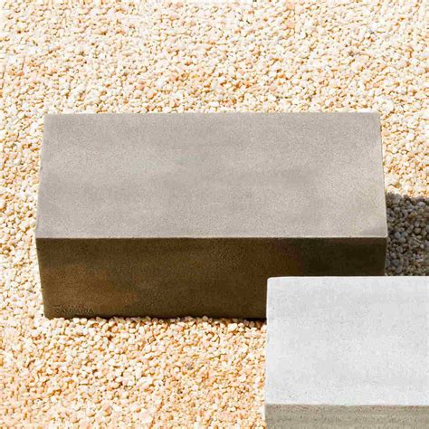 Low Rectangular Plinth Simple Cast Stone Block Base For Garden Decor