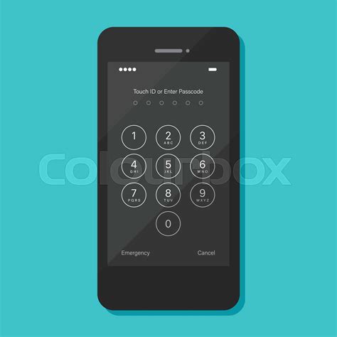Touch Id Or Enter Passcode Screen On Smartphone Stock Vector Colourbox Touch Id Or Enter Passcode Screen On Smartphone Stock Vector Colourbox