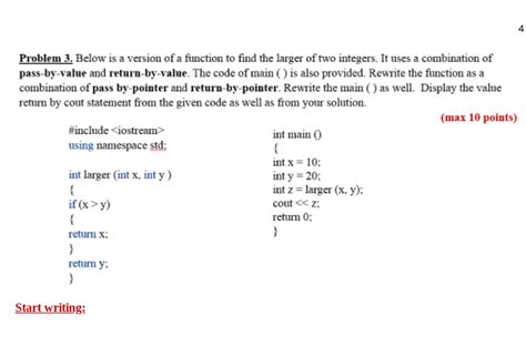 solved 4 problem 3 below is a version of a function to find