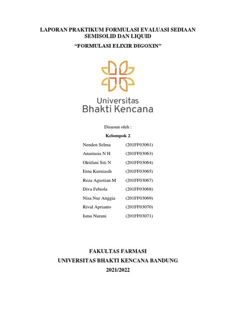 Elixirrrrr Digoksin Kelompok 2 Pdf