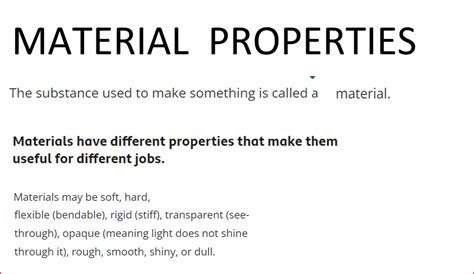 Material Properties Revision Note Science Primary Checkpoint 0846