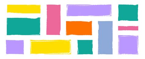 상자 브러쉬 프레임 대략적인 모양 세트입니다 텍스트 상자 프레임 거친 그런지 사각형 페인트 모양 요소입니다 손으로 그린 크레용 그런 지 브러시 사각형 텍스트 테두리 벡터 0