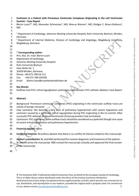 Pdf Confusion In A Patient With Premature Ventricular Complexes